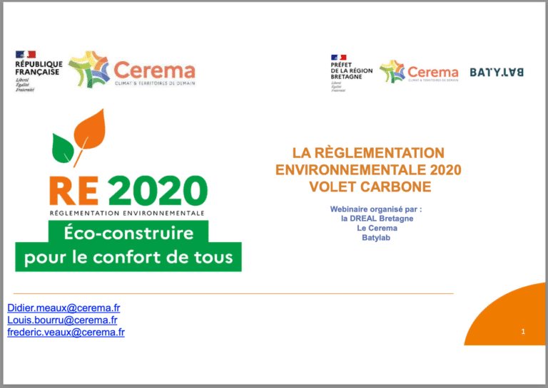 RE2020 appliquée aux bâtiments tertiaires, volet "ACV et bilan Carbone ...